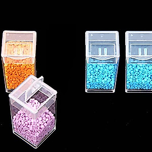 12Pcs Acrylic Small Square Bottles Diamond Embroidery Storage Box Clear Empty Bottles Bead Containers Holder for Beads Sequins Rhinestones Diamond Painting Accessories Storage DIY Craft Supplies