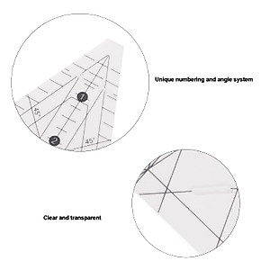 45 Degrees Quilting Ruler - Clear Sewing Ruler for Precise Measurements - Sturdy Plastic Quilting Ruler for Sewing Supplies - Transparent and Durable Sewing Ruler(16in)