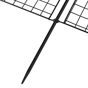 Garden Fence 4 Panels 36"x39" Animal Barrier Decorative Metal Fence with Gate for Dogs Pets Rustproof Temporary Fencing for Yard Patio Landscape Flower Bed, Black