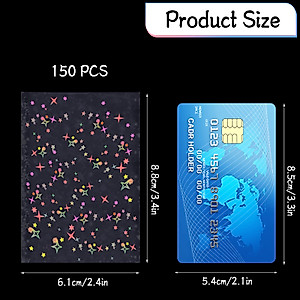 150 Pieces Little Star Laser Flashing Card Sleeves, Photocard Sleeves, Kpop photocard Sleeves, Foil Card Protective Sleeve 61x88mm
