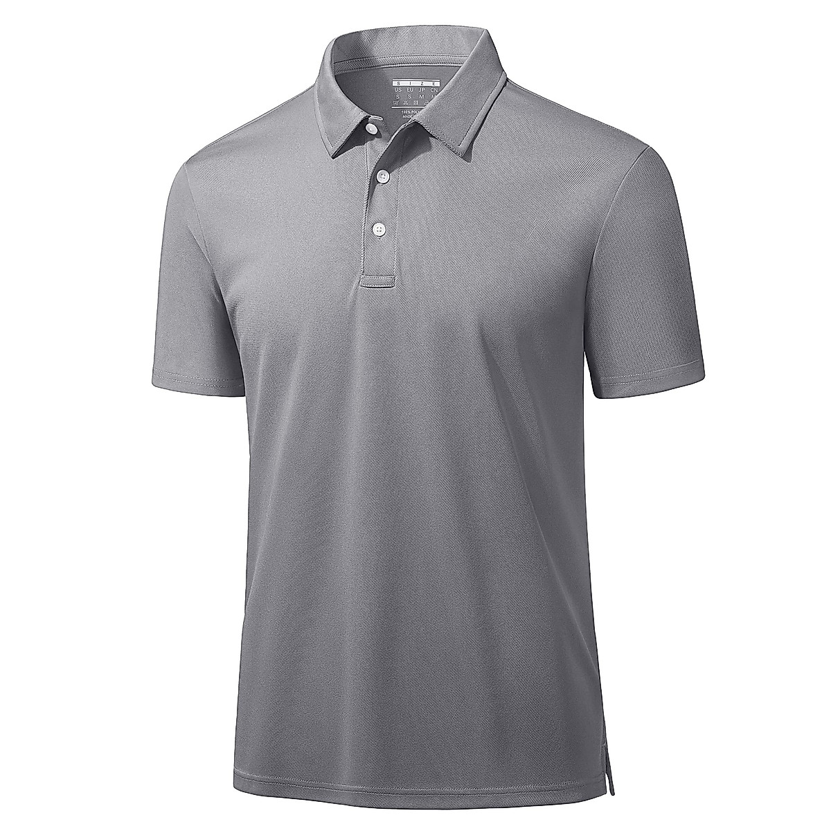 MAGCOMSEN Short Sleeve Golf Polo Shirts for Men Golf T Shirts Work Shirts Casual Fishing Shirts Quick Dry Outdoor Shirts Light Grey