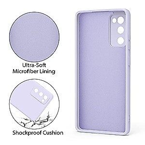 [2 Pack] Cases for Galaxy S20 FE Case, Samsung S20 FE Case 4G/5G, Slim Full-Body Stylish Silicone Protective Case for Samsung Galaxy S20 FE Phone case (Pink + Grass Purple)