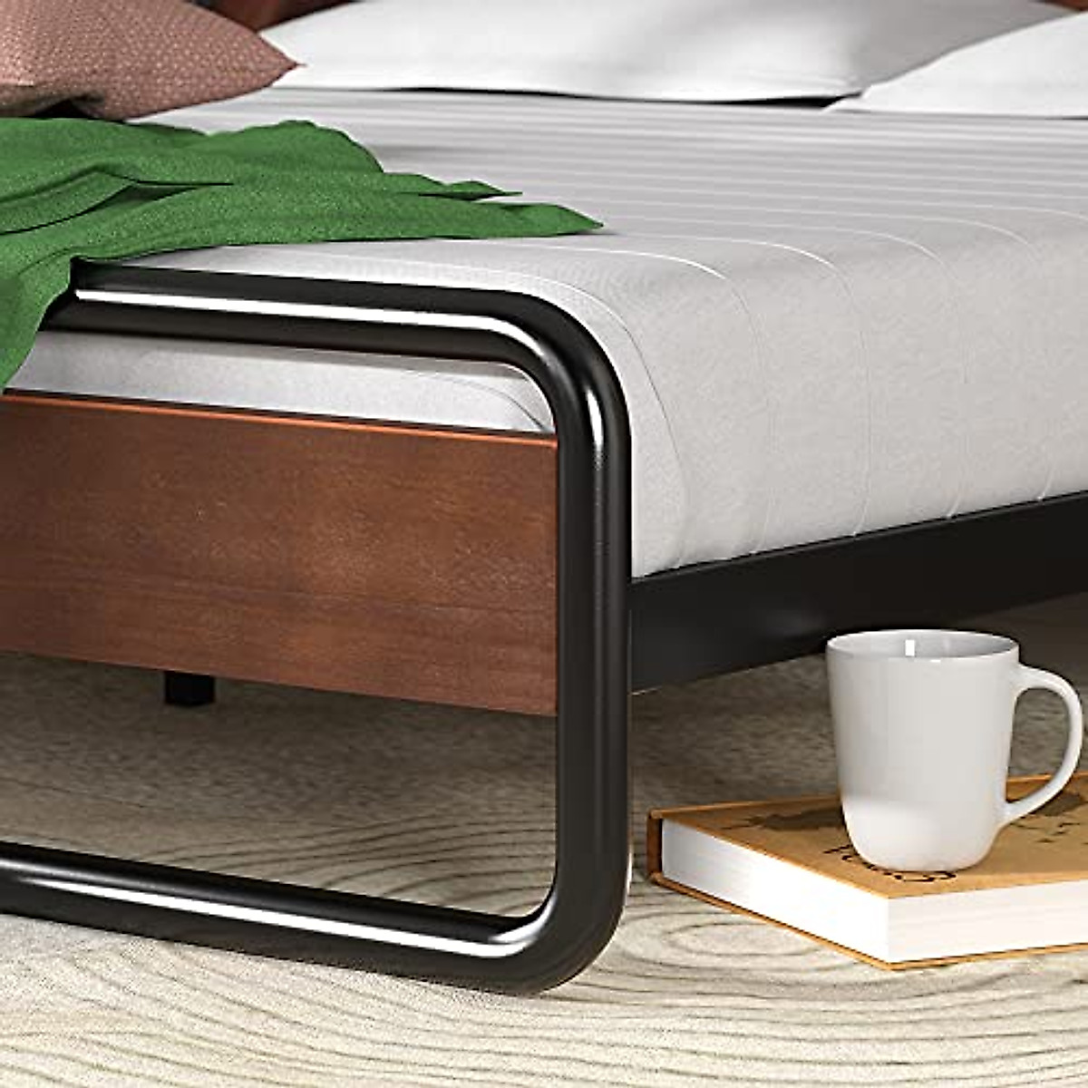 ZINUS Therese Metal Platform Bed Frame / No Box Spring Needed / Wood Slat Support / Easy Assembly, Queen