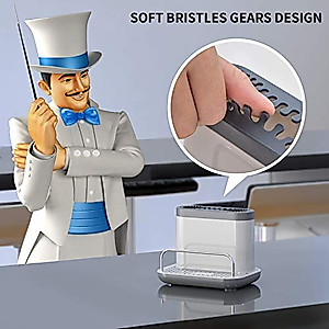 MR.SIGA Sink Caddy, Kitchen Sink Organizer Sponge Brush Holder with Drip Tray, White & Gray