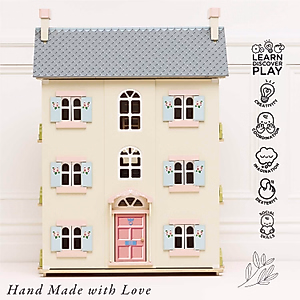 Le Toy Van - Gorgeous Cherry Tree Hall Large 4 Storey Wooden Doll House Play Set For Girls or Boys | Great As A Gift | Suitable for Ages 3+