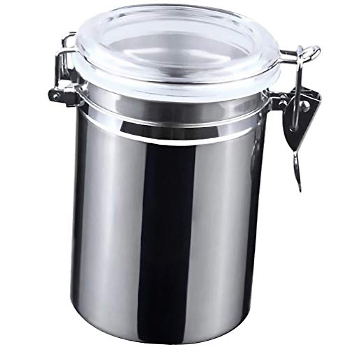 EXCEART Airtight Coffee Container Stainless Steel Container Coffee Beans Storage Vault Coffee Canister Jar 12cm x 17cm