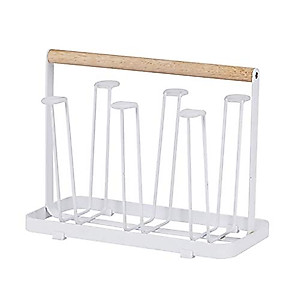 WIONC Restaurant Anti Scratch Wine Glass Holder Holds 6 Glasses Wrought Iron Drying Rack Hotel Bar Desktop Organizer Kitchen Utensil