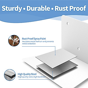 FENTEC Floating Book Shelves for Wall, Wall Mounted Invisible Floating Bookshelf, Heavy-Duty Hanging Bookshelves, Hidden Book Shelf Metal Wall Book Holder for Bedroom Home Office, 6-Pack White