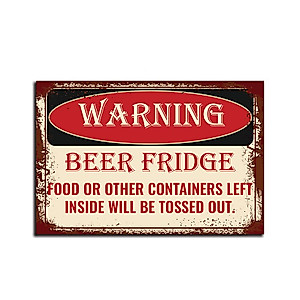 Beer Fridge Magnet for Man Cave Shop Garage Basement or Bar | Vinyl Magnets for Refrigerator, Bumper, or Tool Box 4" x 6" Warning Beer Fridge