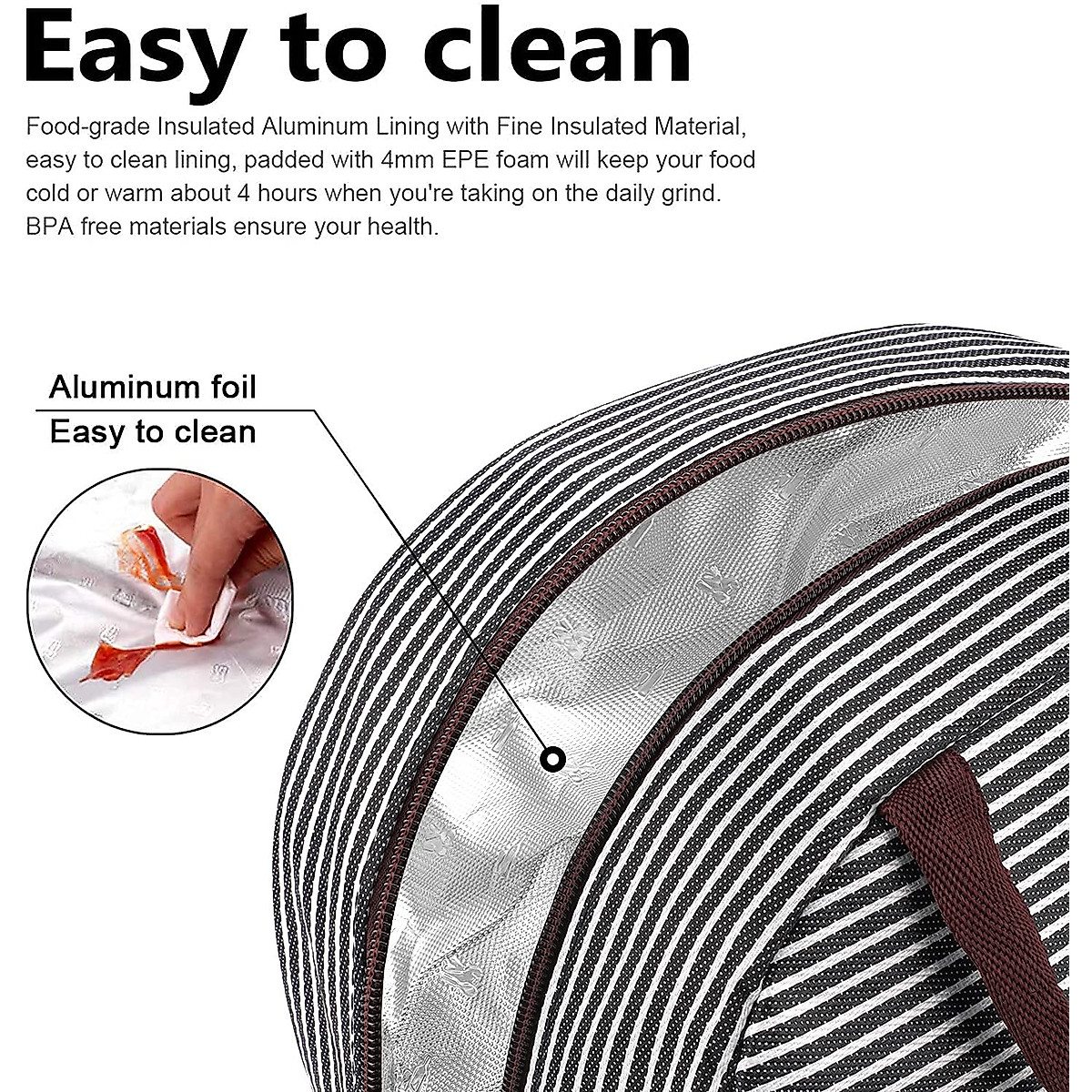 BALORAY Lunch Bag Women Men, Double Deck Lunch Box Insulated Lunch Bag for Adults Work Office Picnic, Leakproof Cooler Bag with Adjustable Shoulder Strap