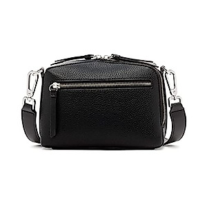 Calvin Klein Brenda Top Zip Crossbody, Black/Silver