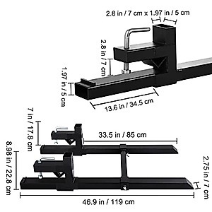 Mophorn Tractor Bucket Forks 43" 2000 Lbs Max, Clamp On Pallet Forks with Adjustable Stabilizer Bar, Heavy Duty Front Loader Forks 60" Total Length, Fork Attachment for Skid Steer,Loader Bucket