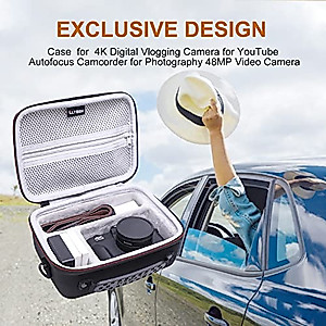 LTGEM EVA Hard Storage Case for SuperiorTek 4K Digital Vlogging Camera for YouTube Autofocus Camcorder for Photography 48MP Video Camera - Travel Protective Carrying Bag