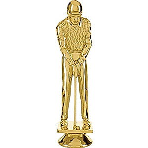 Golf Putter Male Trophy with Engraving, 7" Gold Golf Putter Male Trophy Award On Deluxe Round Base