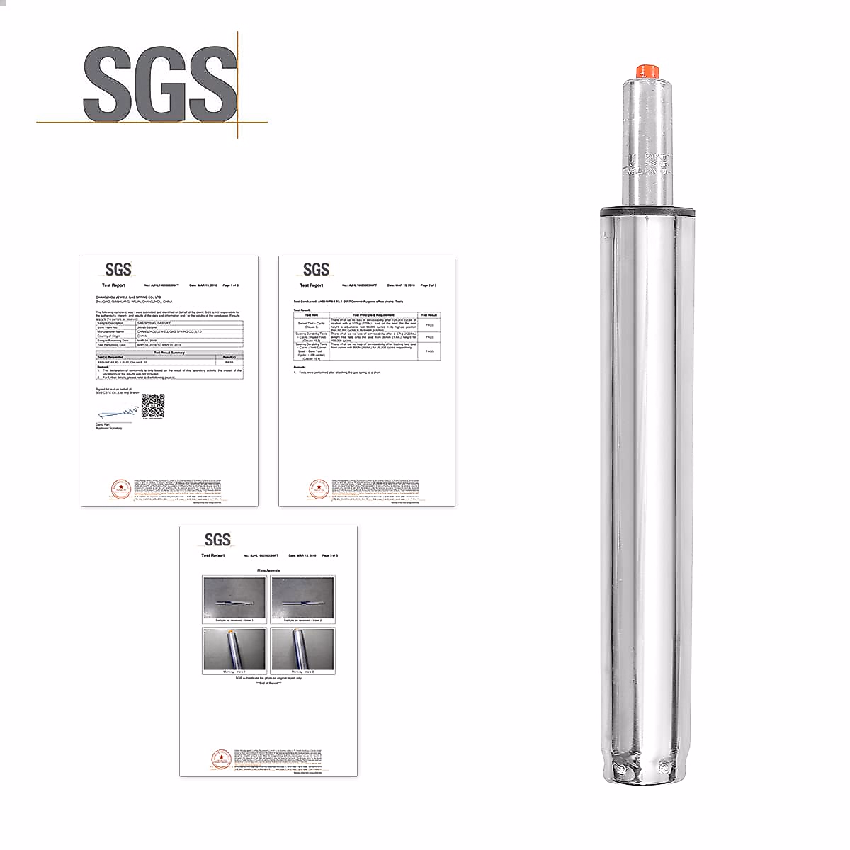 Office Chair Gas Lift Cylinder Replacement, Hydropneumatic Impact Piston for Gaming Chairs 、Tattoo and Massage Stool Gas Lift Replacement, Heavy Duty (1000lbs) (5.9 inch)