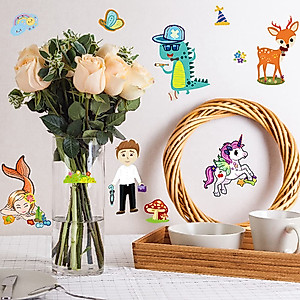 100 Sheets Make Your Own Stickers for Kids with 25 Designs, Animals Mix, Mermaids, Princess, Prince and More, Reward of Festival, Children Art Craft, School, Party Favors