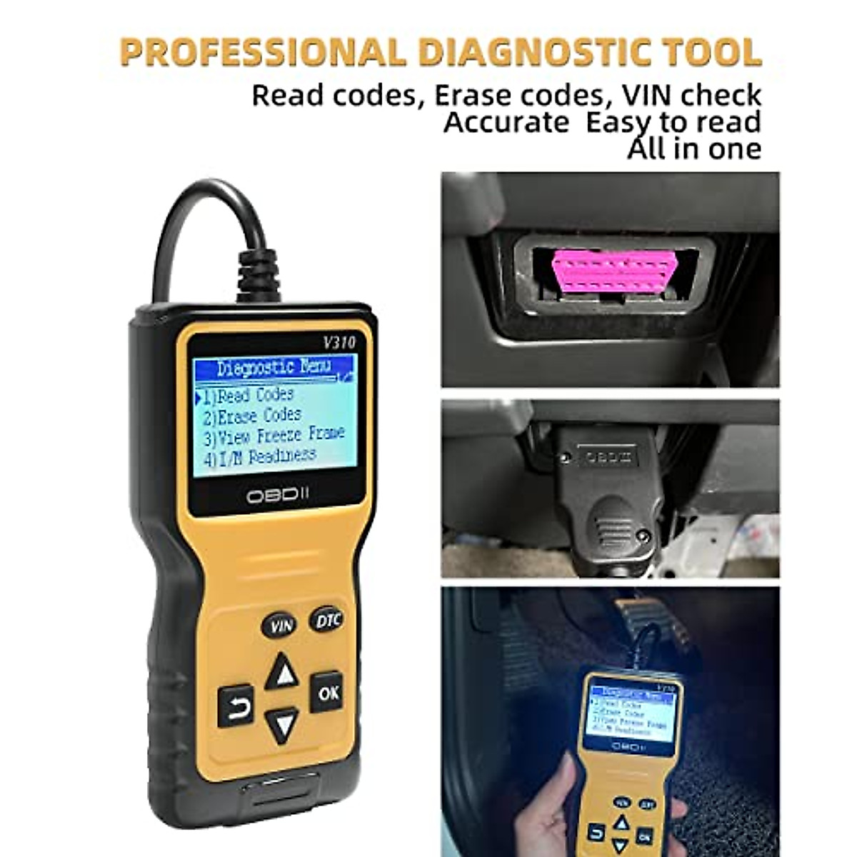 YAKEFLY Universal OBD2 Scanner,Car Engine Fault Code Reader CAN Diagnostic Scan Tool Scanner Diagnostic Tool,Car Scanner Vehicle Engine Code，to Check Engine Light.