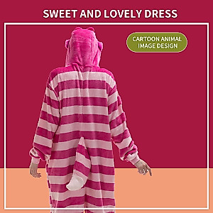 COSUSKET Fitted Unisex Adult Bear Onesie Pajamas, Halloween Flannel Women's Cosplay Animal One Piece Costume