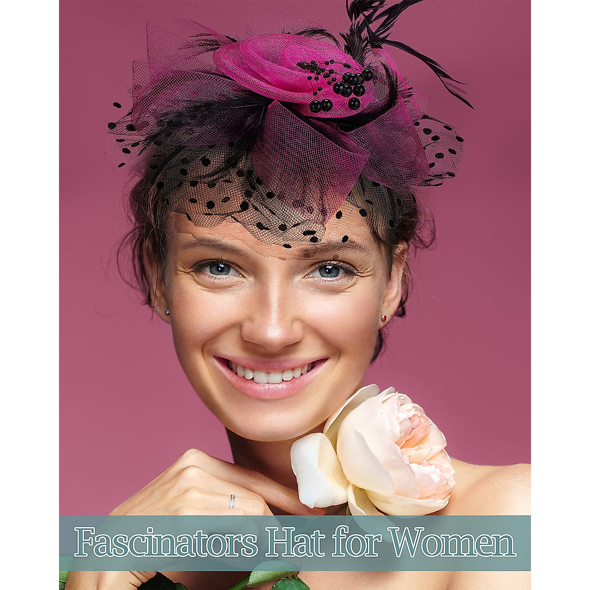 8 Pieces Fascinators Hats Tea Party Hats for Women Girls Flower Feathers Mesh Hat for Cocktail Party Church Wedding Christmas (Stylish Color)