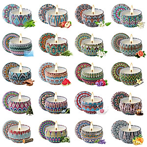 Scented Candles Gifts Set, 20 Pack Candles for Home Scented, Stress Relief Gifts for Women, 450H Lasting Burn Soy Wax Aromatherapy Candle Set for Birthday, Valentine's, Christmas, Mother's Day