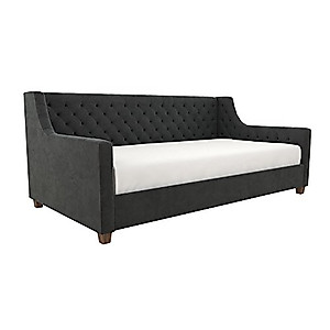DHP Jordyn Diamond Tufted Upholstered Daybed/ Sofa Bed, Twin Size Frame, Gray Velvet