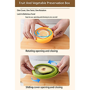 4Pack Silicone Fruit Storage Box, Refrigerator Onion Storage, Avocado Saver Holder, Fruit Storage Containers for Fridge Vegetables Lemons Anti-Oxidation Fruit Containers for Fridge to Keep Fresh