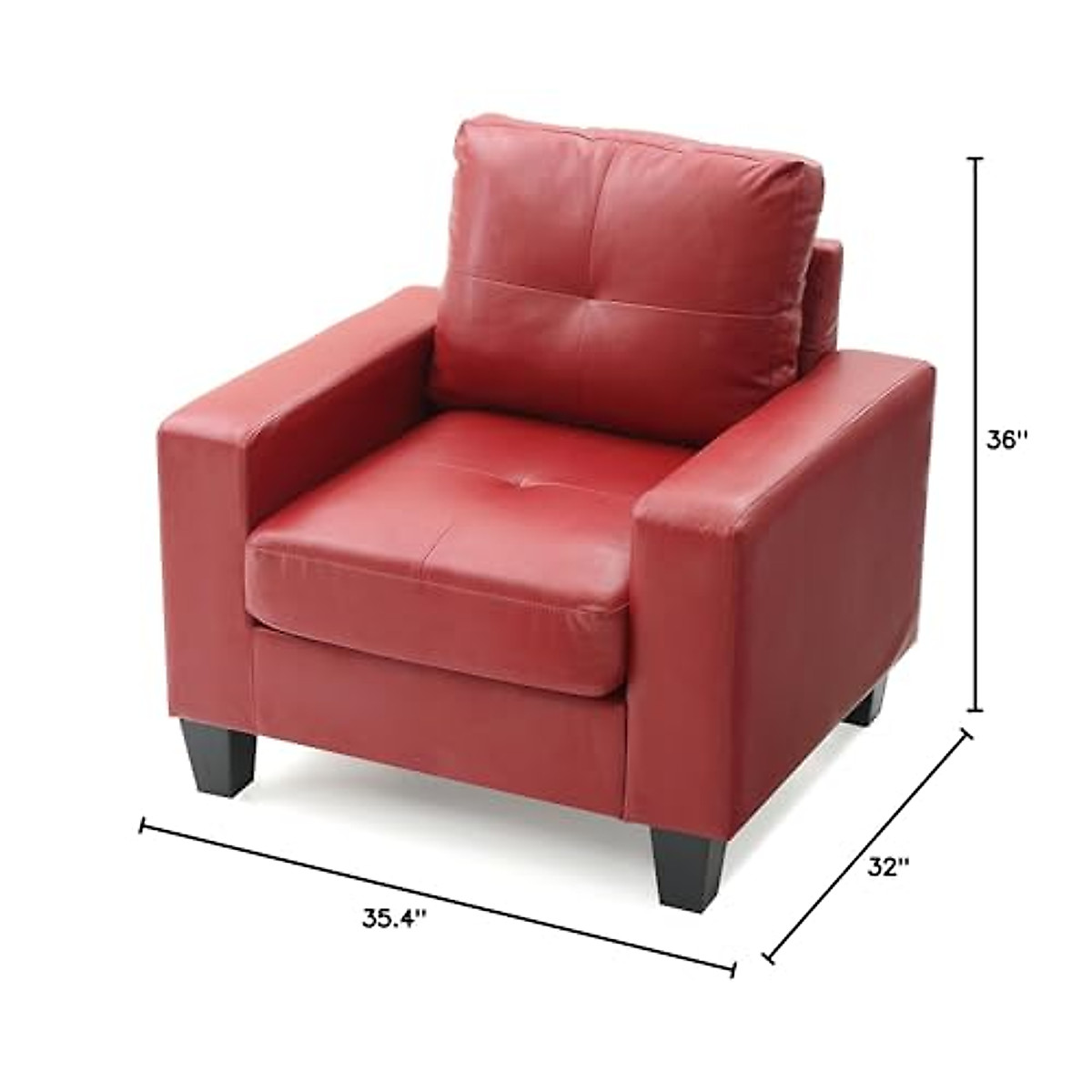 Glory Furniture Newbury Club Chair Red