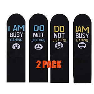 Im gaming Socks,do not disturb awesome funny gamer gifts for Teen Boys Teenage Mens Brother Gamer Kids Sons Husbands Boyfriends Guys Women (2 Pack)