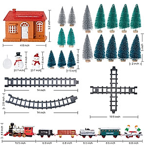 Christmas Toy Train Set, Electric Train Gift with Light, Music & Real Smoke, Travel Train Toys with steam Locomotive, Present for Boys and Girls