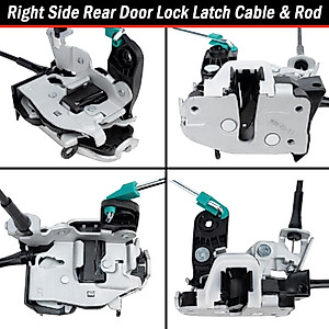 Rear Door Lock Latch Cable & Rod - Right Side - Fit for 1992-2019 Ford E150 E250 E350 Econoline Van, Back Cargo Door Latch Cables Kit Replaces# 8C2Z-15431A02-C AC2Z-15431A02-A 6C2Z-15431A02-AA
