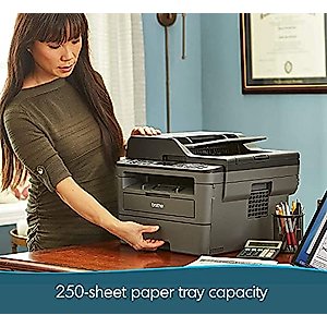 Brother MFC L2700 Series Compact Wireless Monochrome Laser All-in-One Printer - Print Copy Scan Fax - Mobile Printing - Auto Duplex Printing - Up to 32 Pages/Min - ADF - 2-line LCD (Renewed)