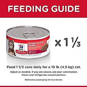Hill's Science Diet Wet Cat Food, Adult, Savory Salmon Recipe, 5oz Cans, 24 Pack