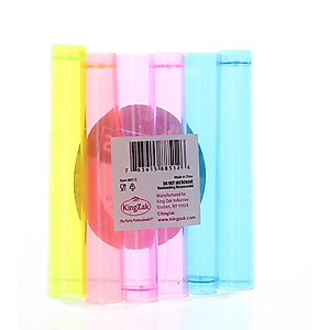 Party Dimensions Neon Mix Plastic 1.5 oz | Assorted Tints | Pack of 6 Tube Shot, 1.5 ounce, Pink, Blue, Green, Orange