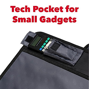 Case-it The Open Tab Velcro Opening Binder - 2 Inch O-Rings - 5 Color Tab Expanding File Folder - Multiple Pockets - 400 Sheet Capacity - Black S-826-A