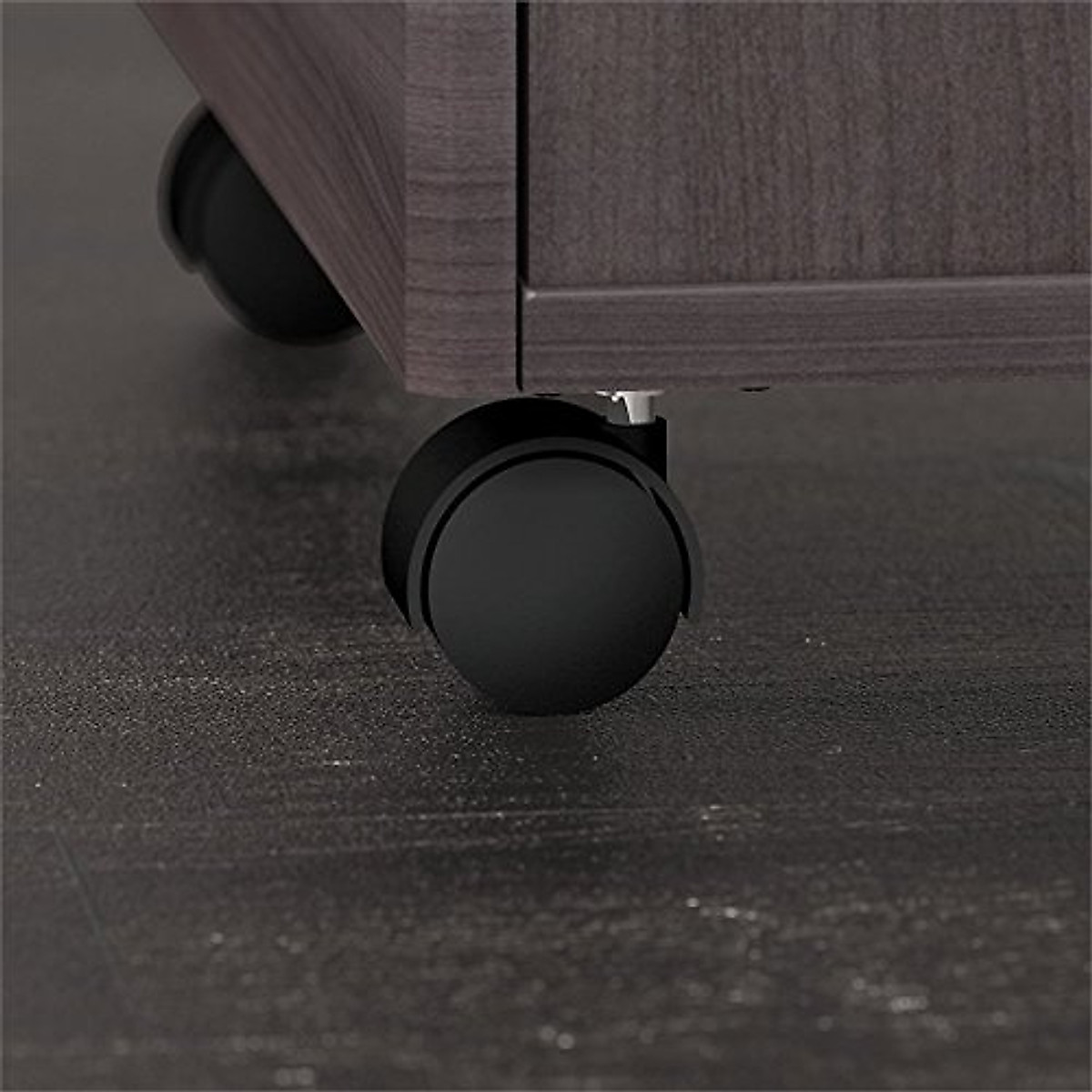 Studio C 72W x 36D U Shaped Desk with Hutch, Bookcase and File Cabinets in Storm Gray