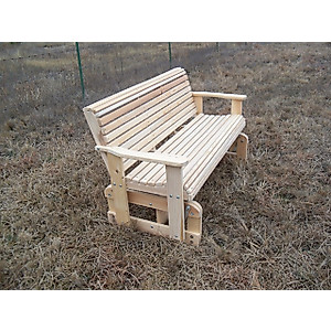 Generic 5FT Cypress Roll Porch Glider Made in USA, Unfinished Natural Wood Tone