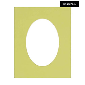 8.5x11 Mat Bevel Cut for 5.5x8.5 Photos - Precut Pistachio Green Oval Shaped Photo Mat Board Opening - Acid Free Matte to Protect Your Pictures - Bevel Cut for Family Photos, Pack of 1 Matboard Show