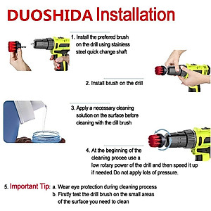 Drill Brush 5 inch Soft Bristle White Quick Change Shaft