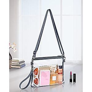 Clear Crossbody Purse Bag Stadium Approved Clear Tote Bag for Work Concert Sports