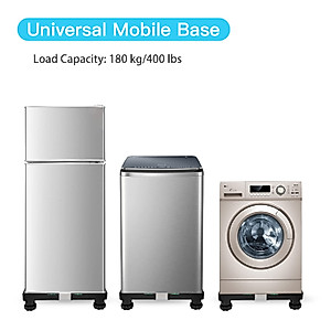 Furniture Dolly with 8 Feet 4 Dual Wheels and Mini Fridge Stand with 4 Feet Bundle