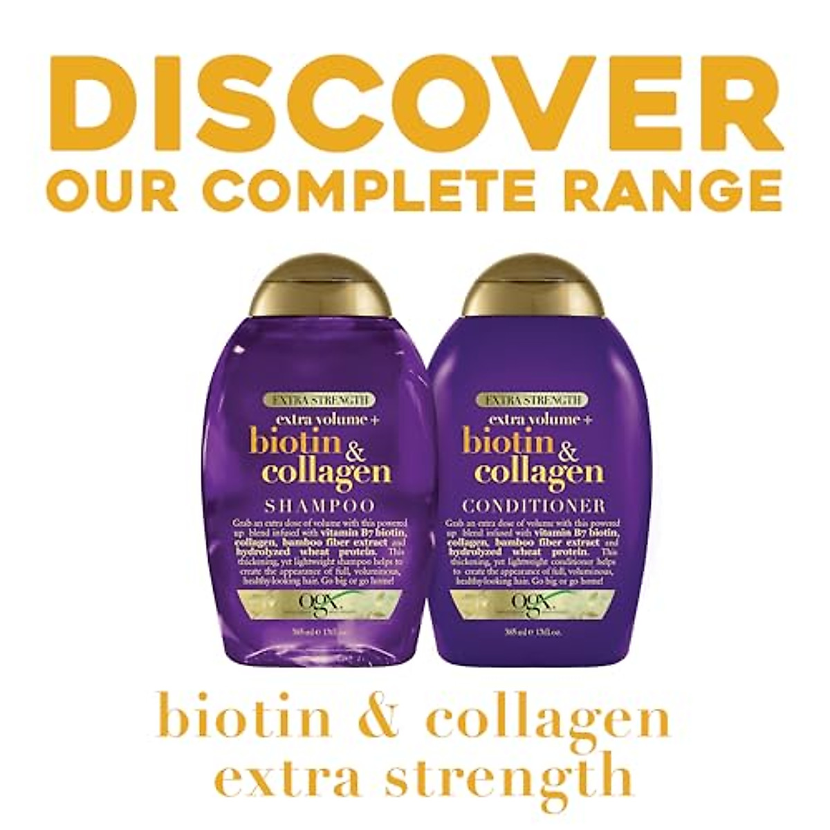 OGX Extra Strength Biotin and Collagen Conditioner, 13 fl oz, Sulfate-Free, Thicker, Fuller Hair