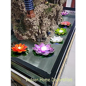 Assaoy Floating Pool Lights,Lotus Flowers Lights,Fun Pool Accessories,Pond Light LED Candles Artificial Flower W/Water Lily Pad for Pool at Night,Garden Wedding Back to School PartyDecor 8Pcs