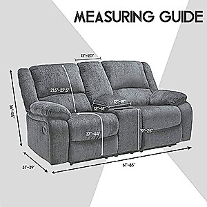 ULTICOR Reclining Love Seat with Middle Console Slipcover, 8-Piece Velvet Stretch Loveseat Reclining Sofa Covers, 2 seat Love seat Recliner Cover, Thick, Soft, Washable, Love seat Slipcovers (Sand)