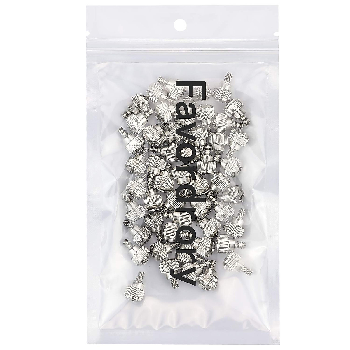 Favordrory 6#-32x5 Computer Case Thumb Screws, Silver, 50 Pieces
