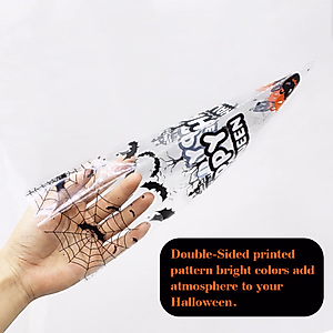 Hidreas 120 PCS Halloween Cellophane Bags Halloween Treat Bags with Ties for Candy Cookie Goodies Gift Favor Halloween Party