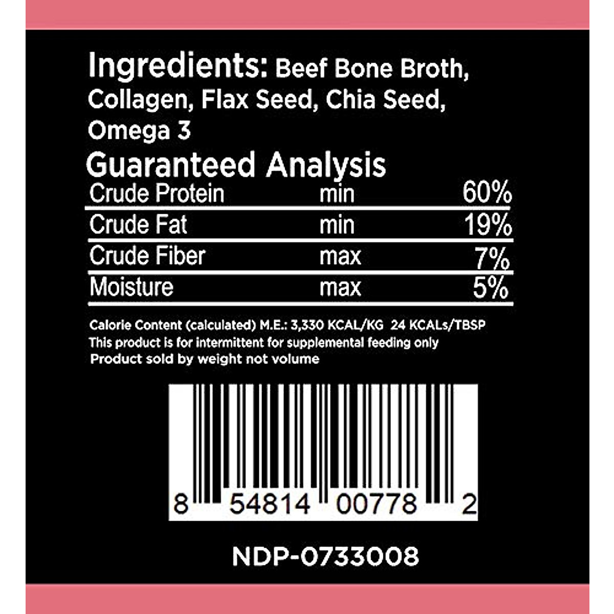 Nature's Diet Pet Bone Broth Protein Powder with Collagen, Chia Seed, Flax Seed & Omega 3 (Skin & Coat, 6 oz (60 Servings))