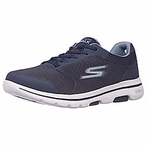 Skechers mens Gowalk 5 Qualify - Athletic Mesh Lace Up Performance Walking Shoe Sneaker, Navy, 11 US