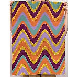 CENTRAL 23 Retro Wrapping Paper - 6 Sheets of Colorful Gift Wrap - Happy Birthday Gift Wrap for Her - Boho - Hippie - Vibrant Waves - Vegan Ink - Comes With Fun Stickers