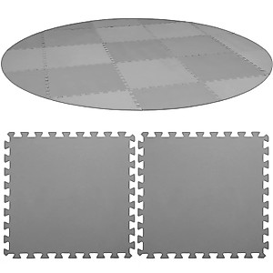 Jutom 78 Inch Diameter 21 Pcs Hot Tub Mat Interlocking Foam Ground Hot Tub Flooring Protector Inflatable Non Slip Pool Spa Floor Pad for Outdoor Balcony Shower(1/2 Inch)