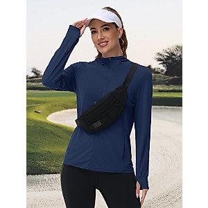 TACVASEN Sun Protection Shirts for Women UPF 50+ Full Zip Performance UV Hoodies Shirt Lightweight, White, L